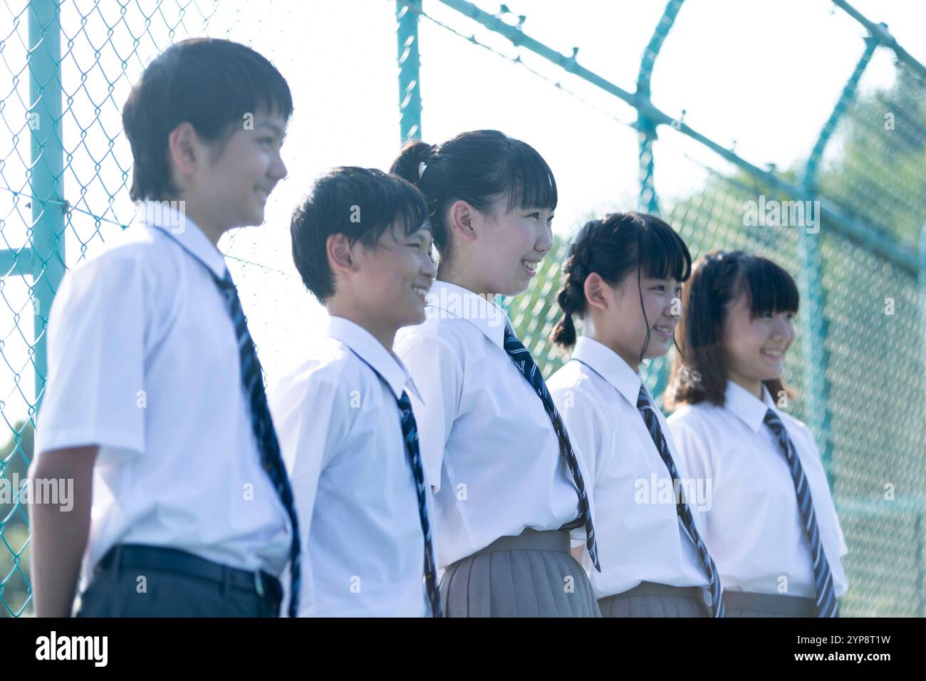 Junior high school students on rooftop Stock Photo - Alamy