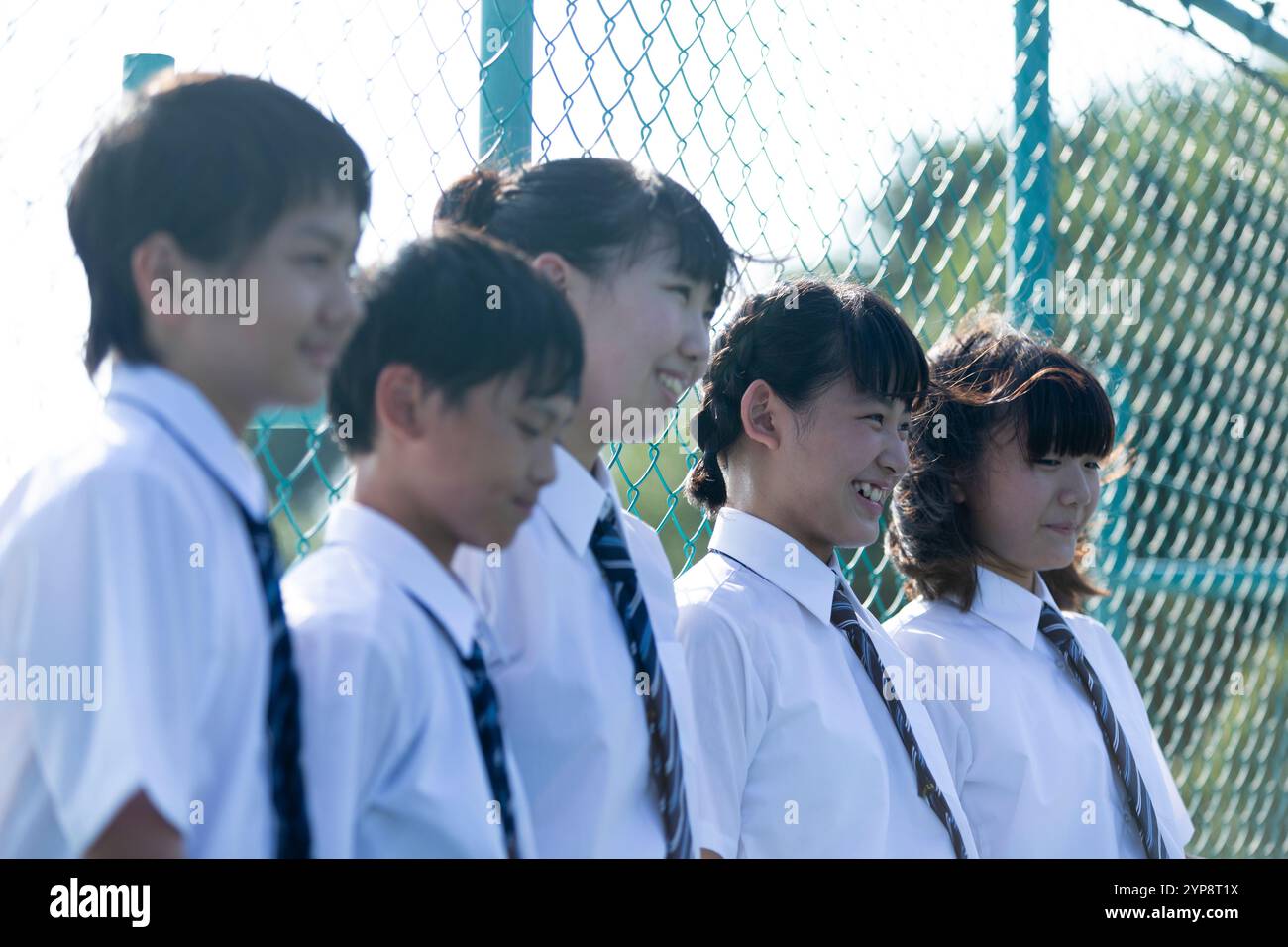 Junior high school students on rooftop Stock Photo - Alamy