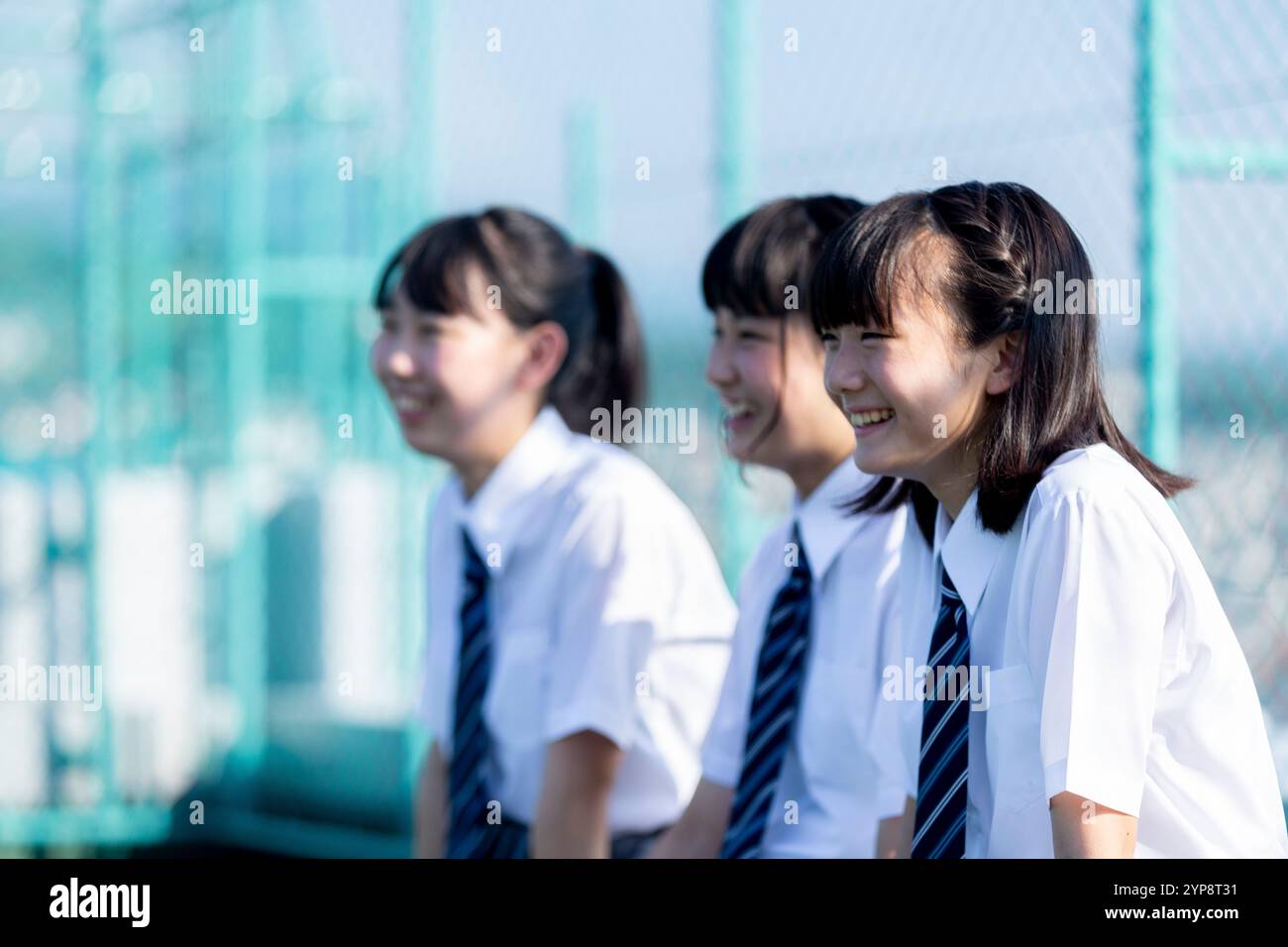 Junior high school students on rooftop Stock Photo - Alamy
