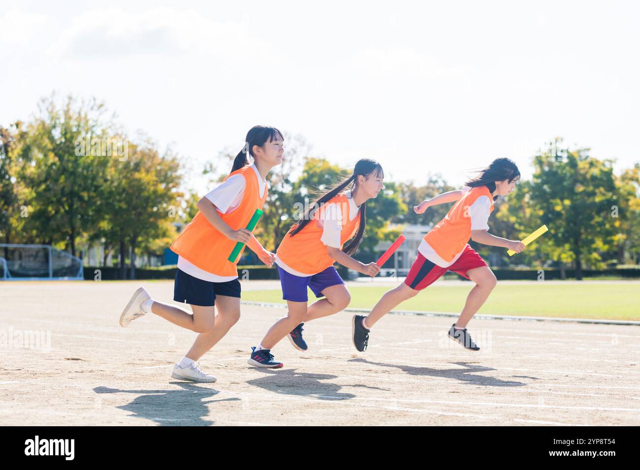 High school students running Stock Photo - Alamy