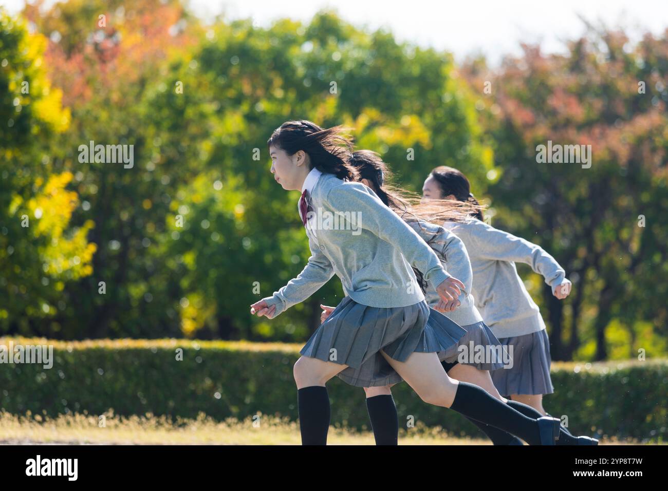 Japanese students running hi-res stock photography and images - Alamy