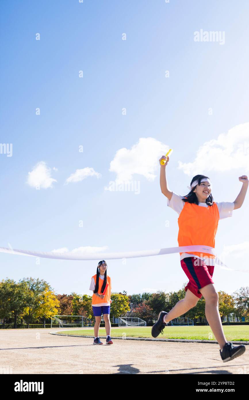 High school students running Stock Photo - Alamy