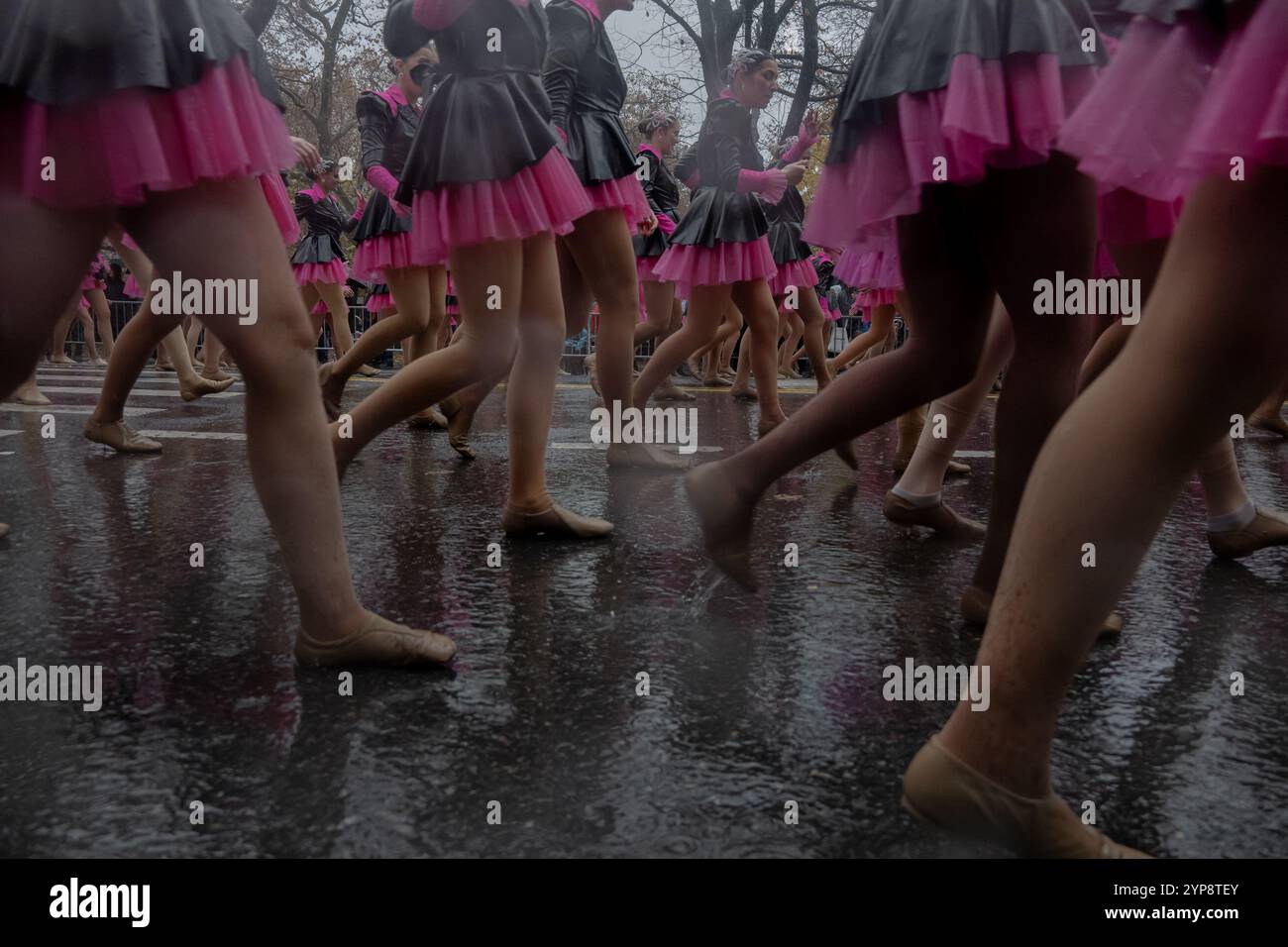 Spirit of America Dancers perform as despite the torrential rain, the ...