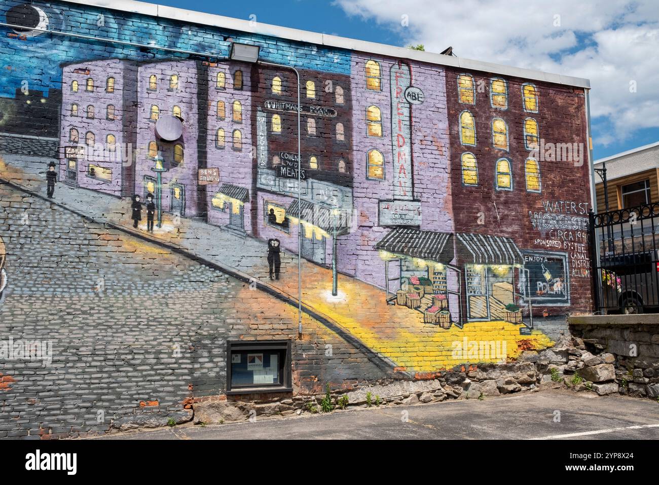 A large mural on the side of a building on Harding Street in Worcester, MA Stock Photo - Alamy