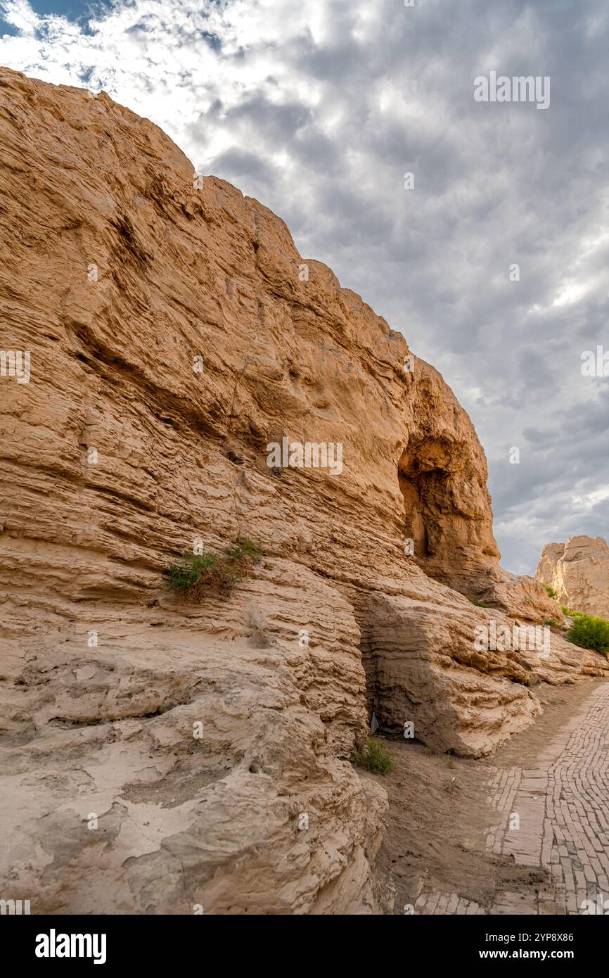 Jiaohe Ancient City in Turpan, Xinjiang, China. It is the largest ...