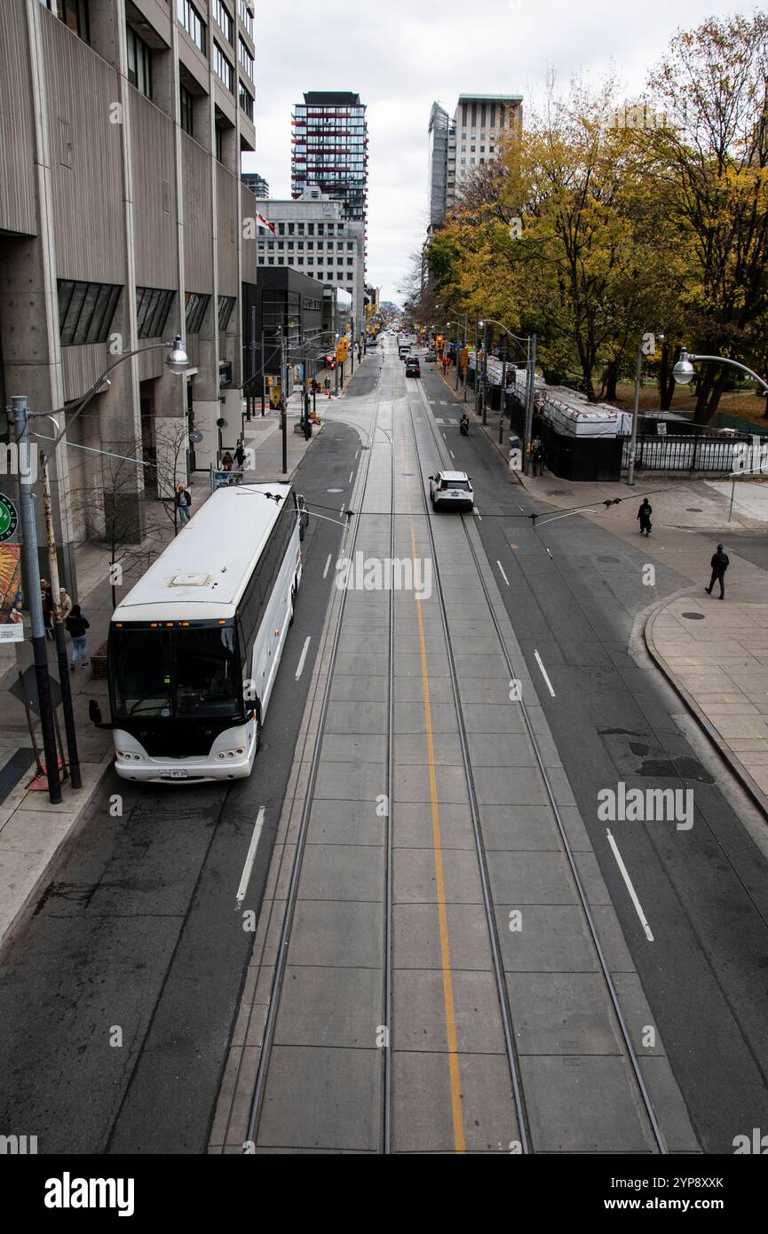 Looking west on Queen Street West from Sheraton Centre hotel in ...