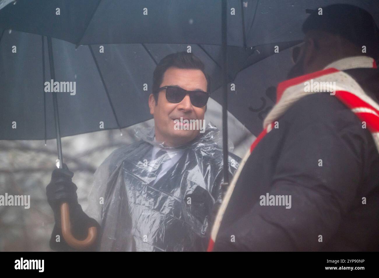 Jimmy Fallon rides the Macy's Santaland Express float during the Macy's ...