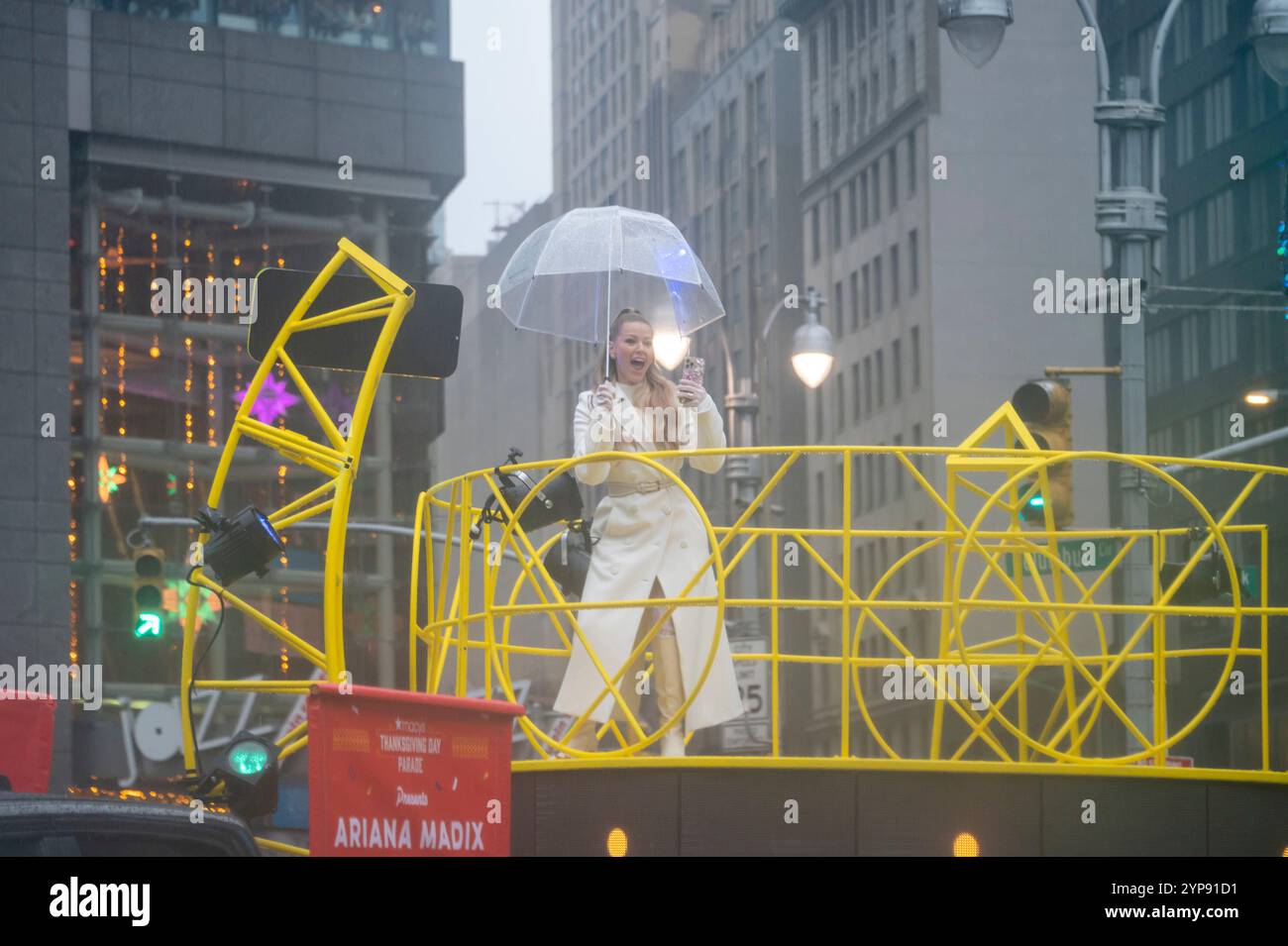 New York, United States. 28th Nov, 2024. Ariana Madix rides the Birds ...