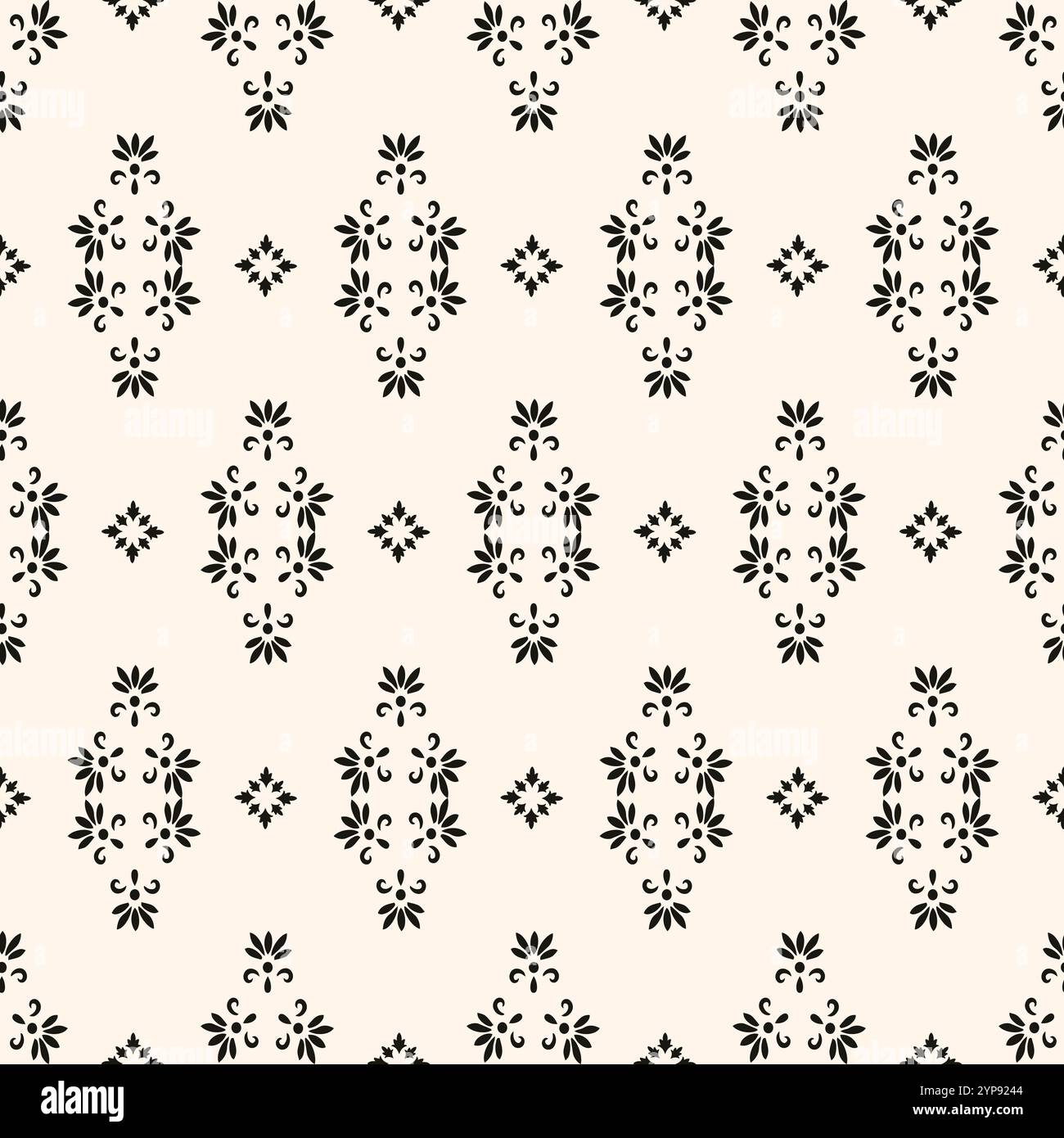Vector Geometric Floral Pattern Ornamental Seamless Texture In Traditional Ethnic Style