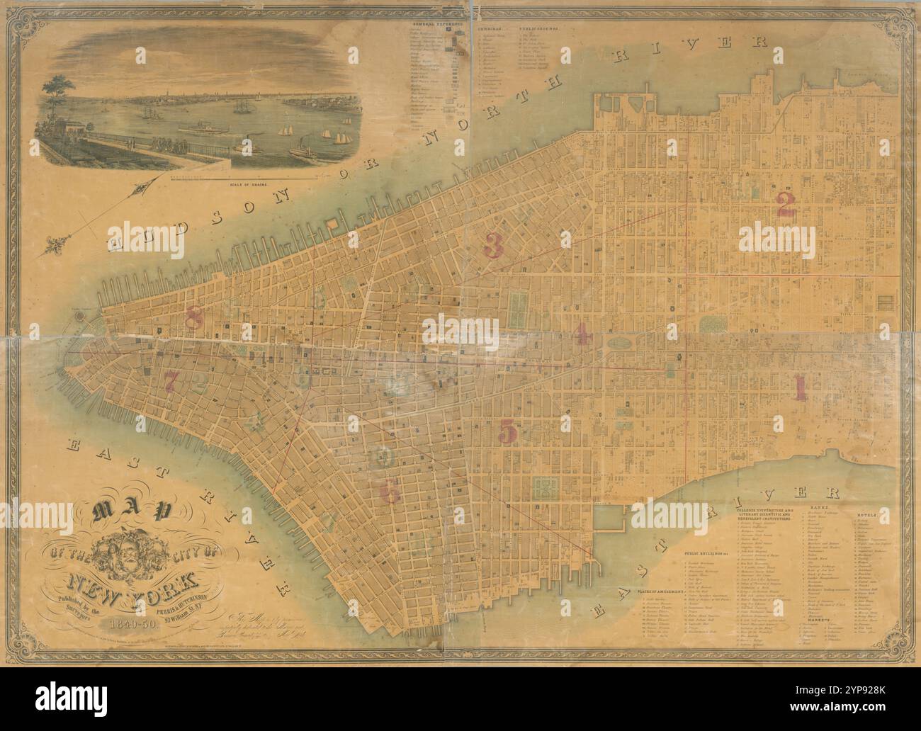 New york map 1850 hi-res stock photography and images - Alamy