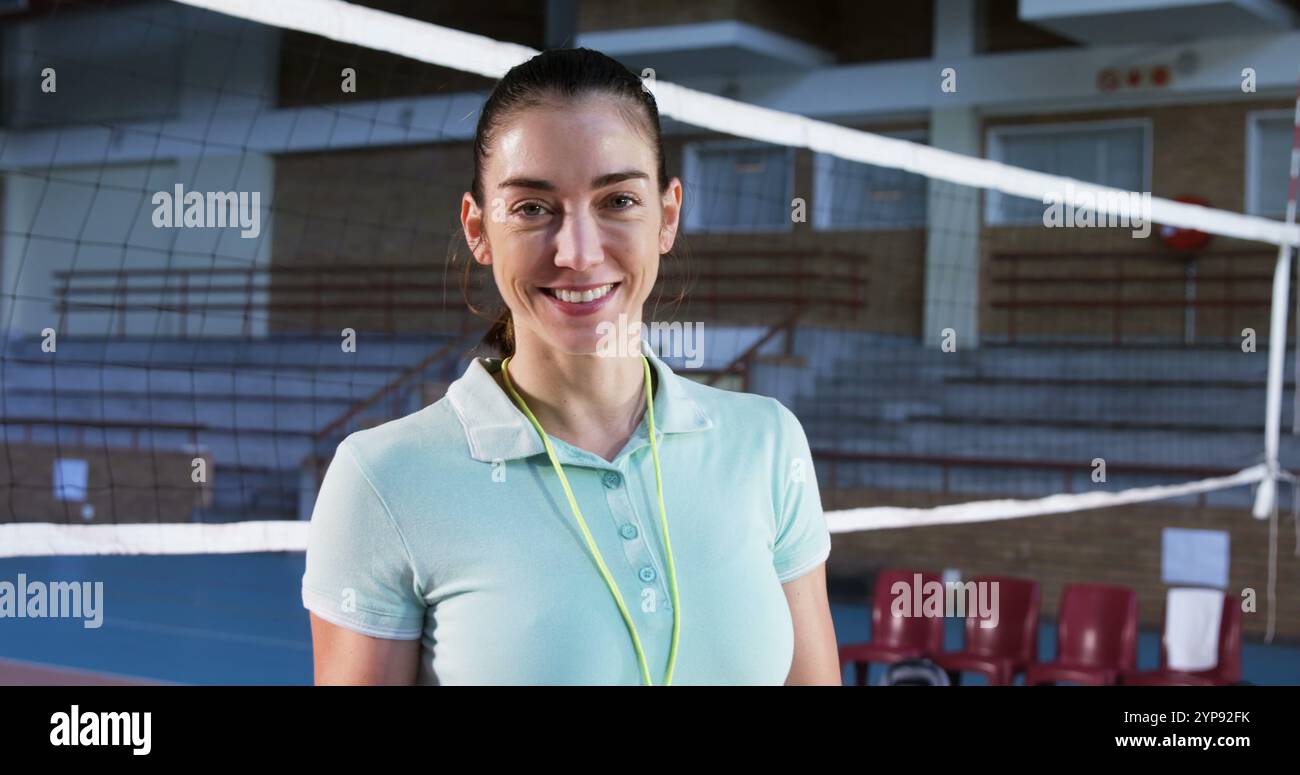 Female coach writing on clipboard in the court 4k Stock Photo - Alamy