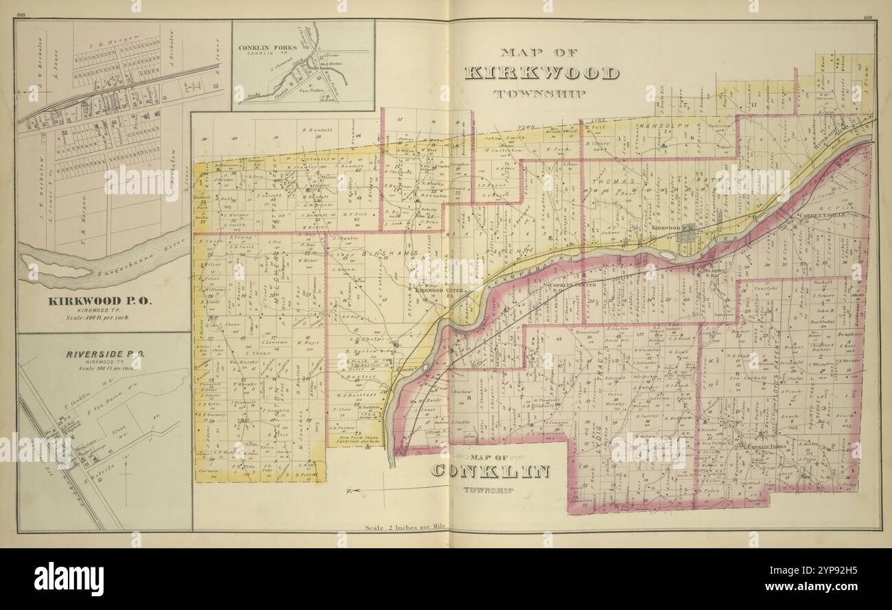 Kirkwood P.O., Kirkwood TP; Conklin Forks, Conklin TP; Riverside P.O ...