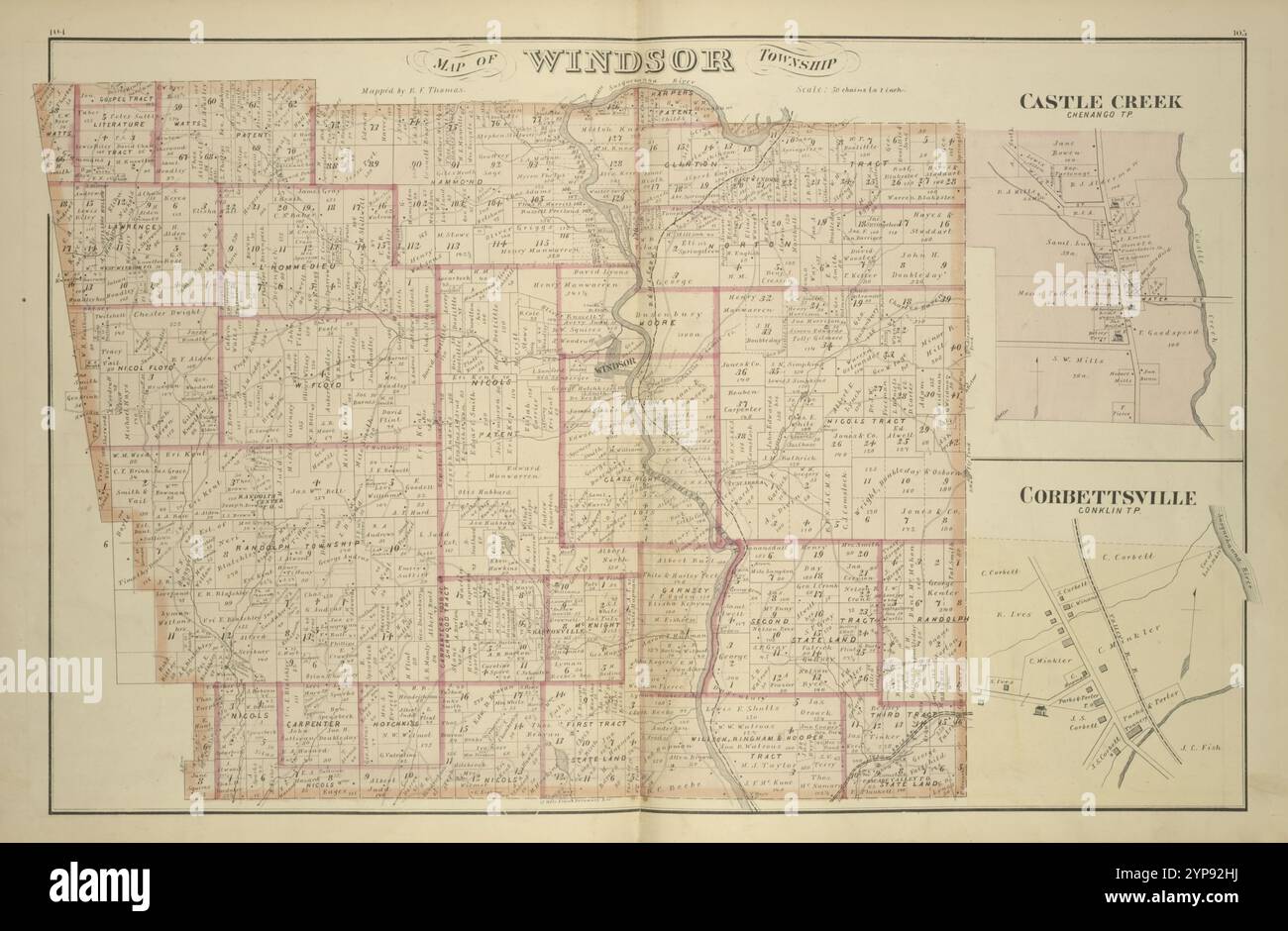 Map of Windsor Township; Castle Creek, Chenango TP [Village ...