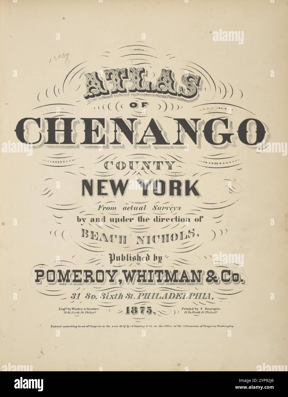 Chenango county map hi-res stock photography and images - Alamy