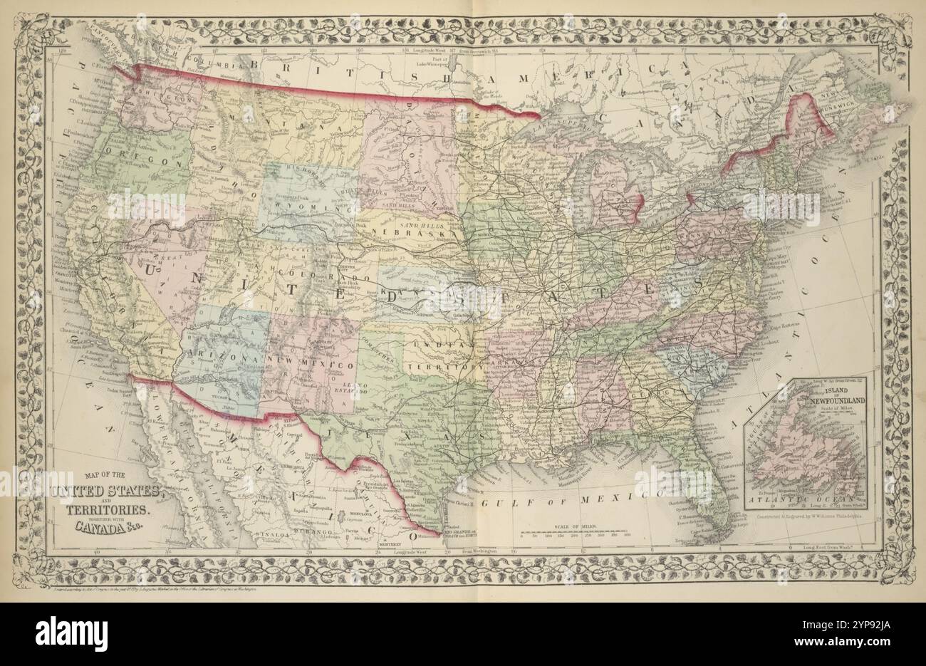 Map of the United States, and Territories. Together with Canada & c ...