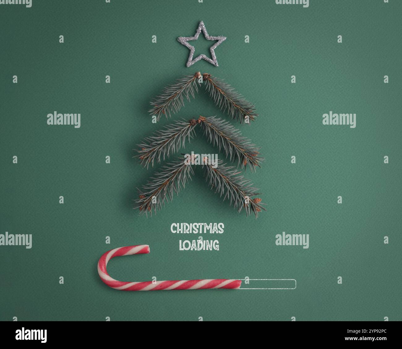 Christmas Loading Concept - Christmas Tree from fir tree twigs and ...
