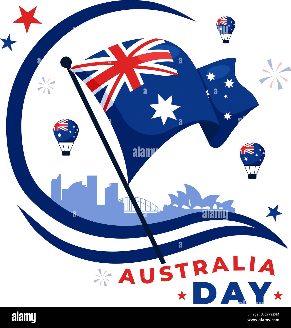Happy Australia Day Vector Illustration Celebrating 26 January ...