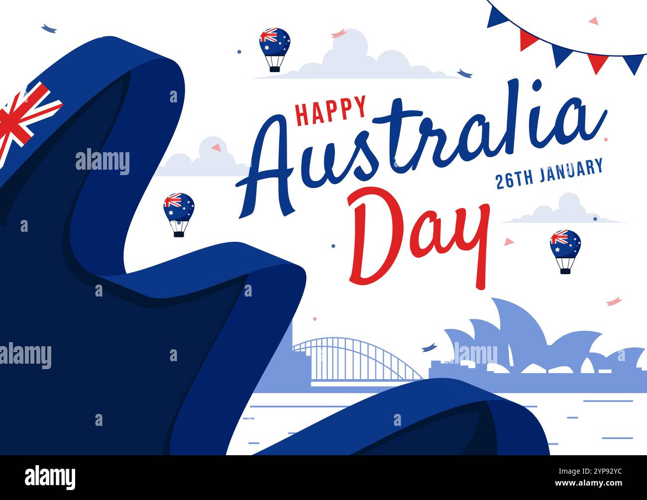 Happy Australia Day Vector Illustration Celebrating 26 January ...