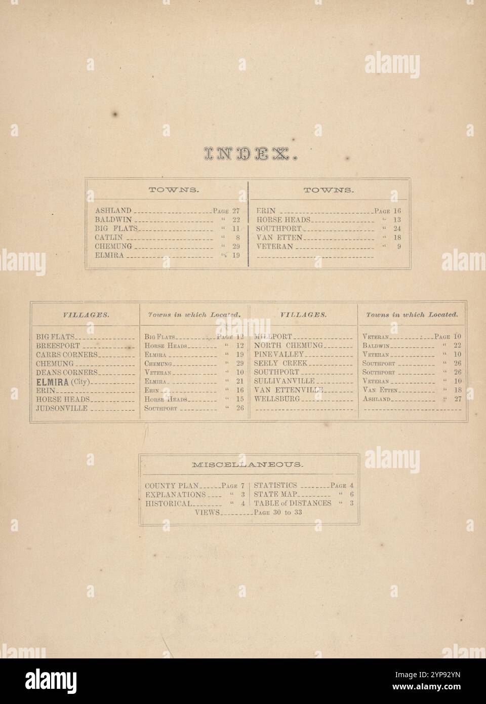 Chemung county map hi-res stock photography and images - Alamy