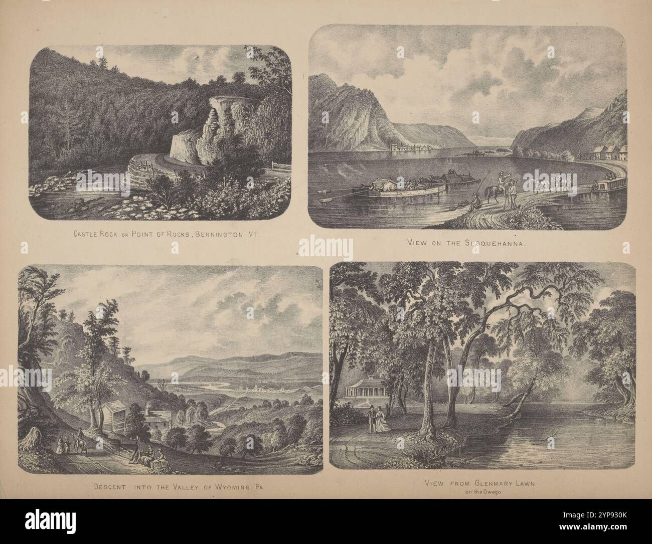 Castle Rock or Point of Rocks, Bennington Vt.; View on the Susquehanna ...