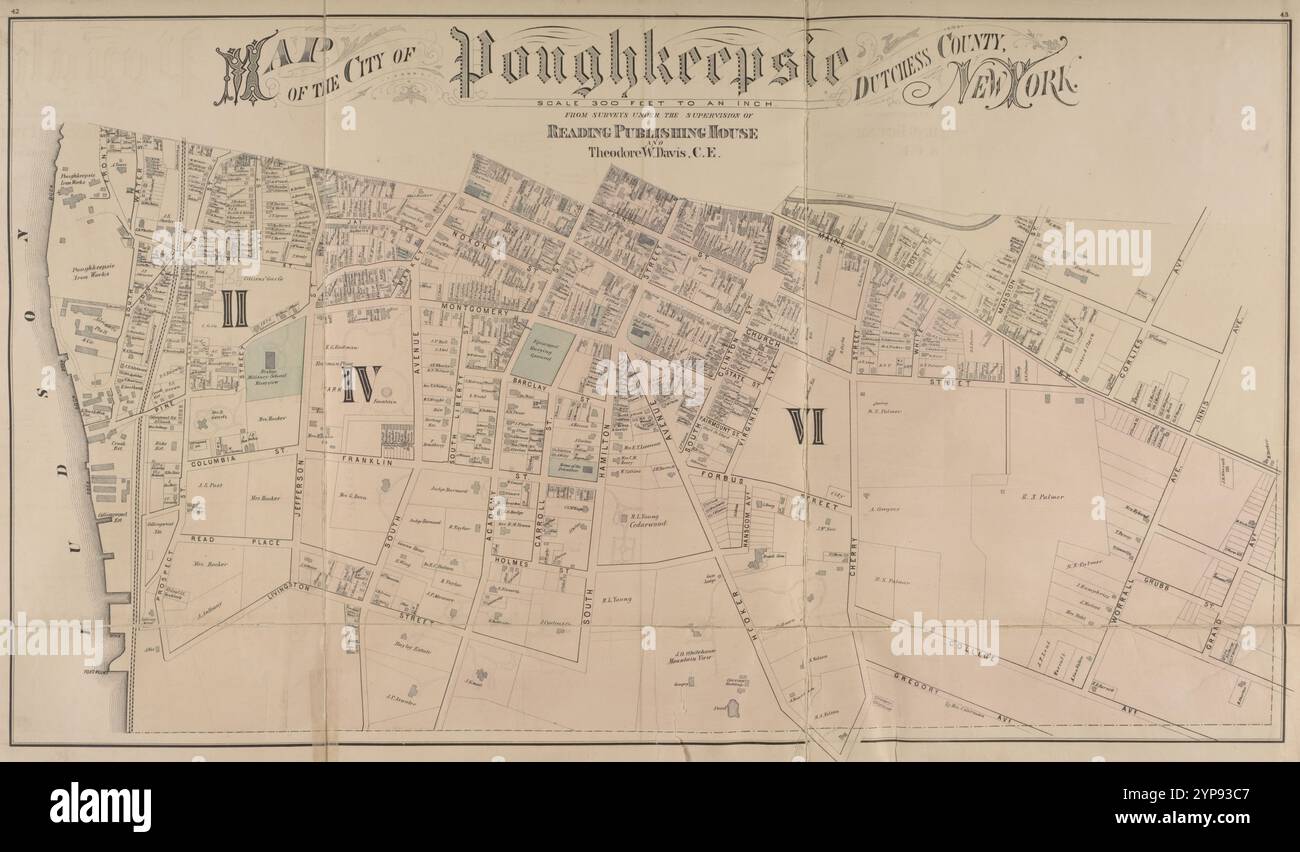 Map of the city of Poughkeepsie Dutchess County, New York. [Village ...
