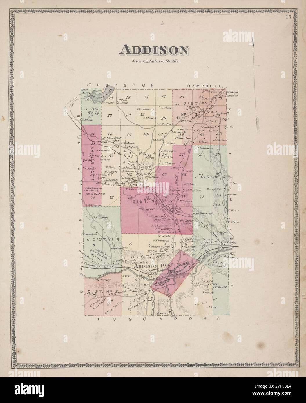 Addison county map hi-res stock photography and images - Alamy