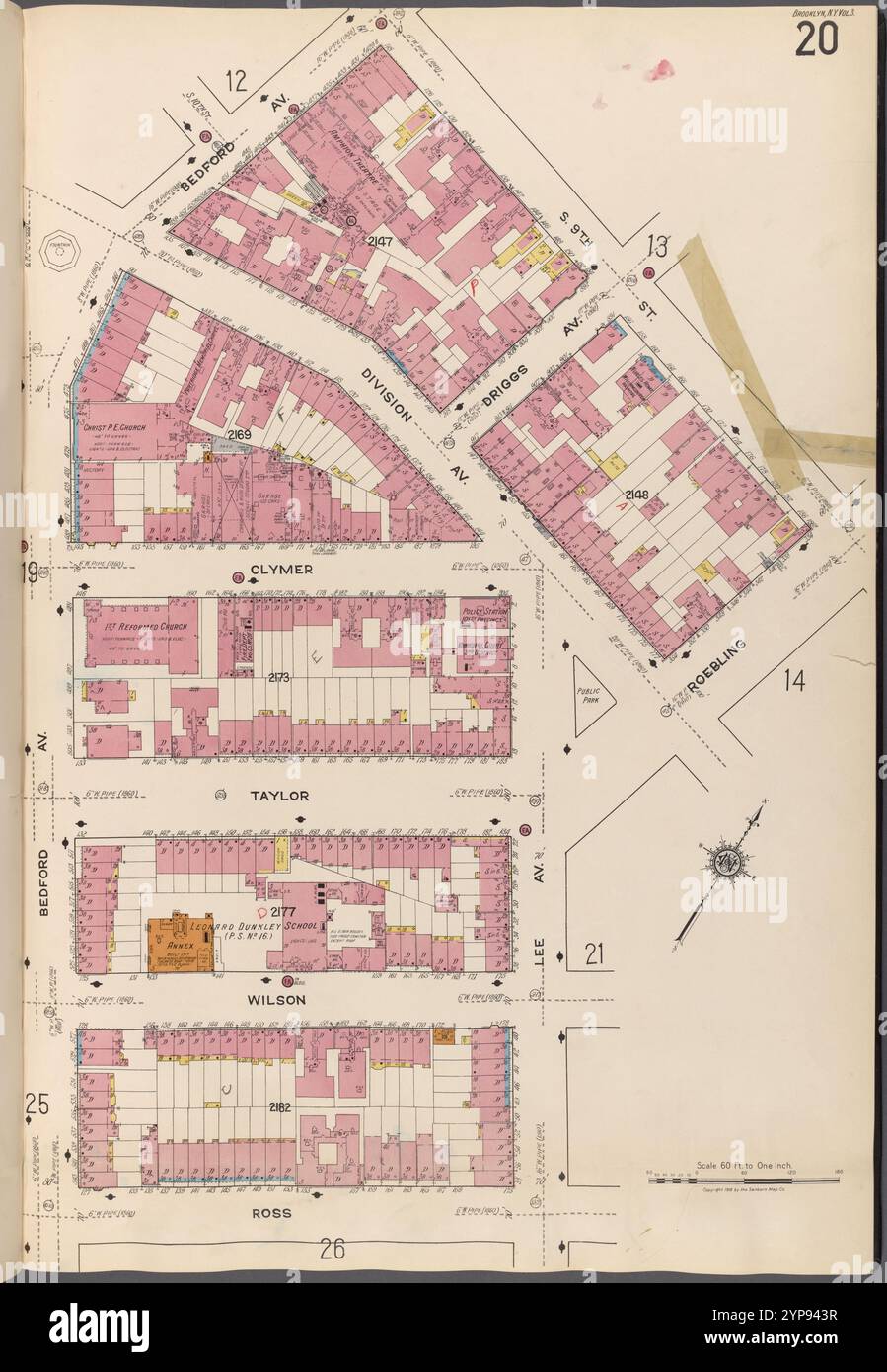 Brooklyn V. 3, Plate No. 20 [Map bounded by S.9th St., Roebling, Lee ...