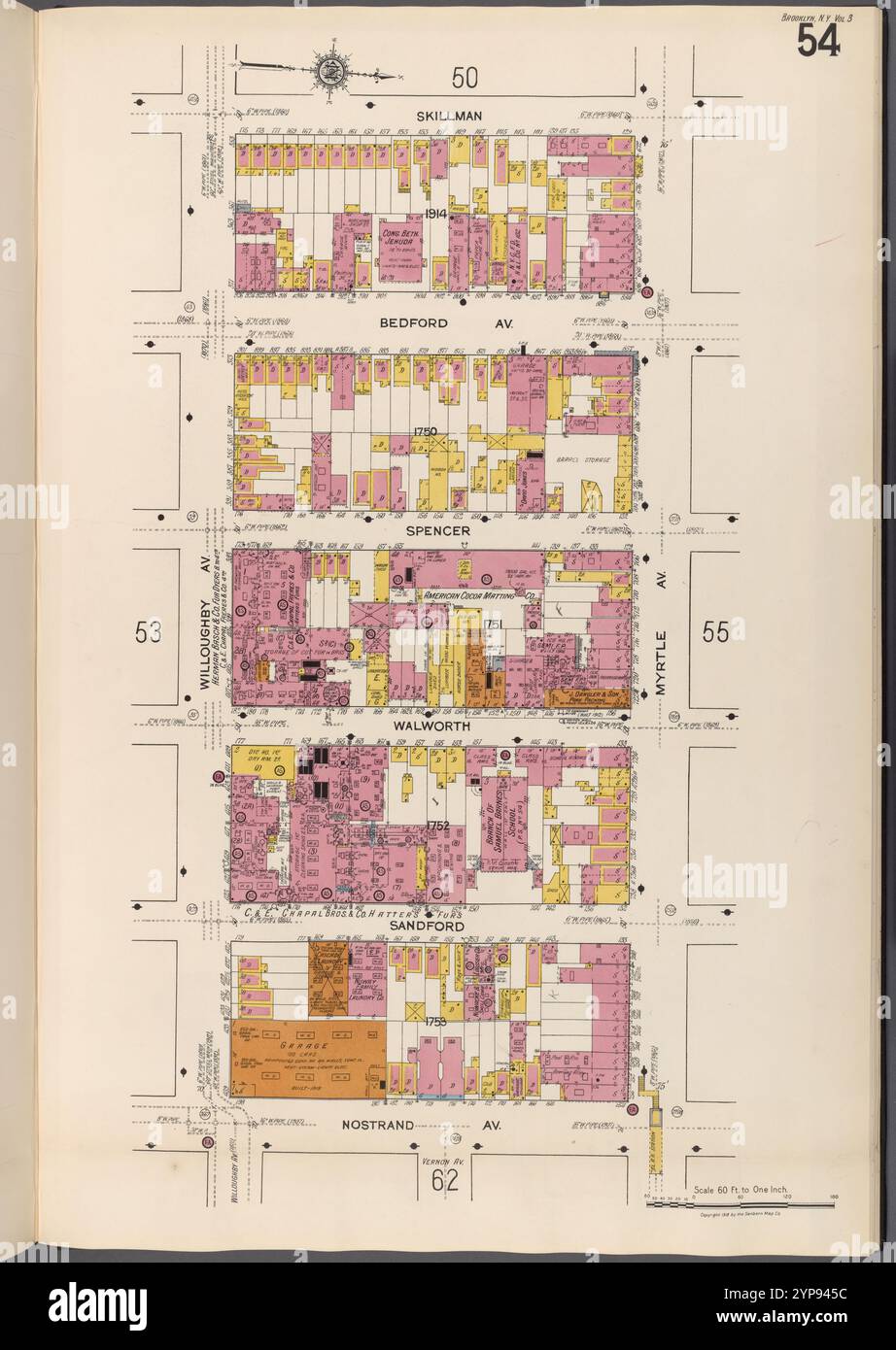 Brooklyn V. 3, Plate No. 54 [Map bounded by Skillman, Myrtle Ave ...