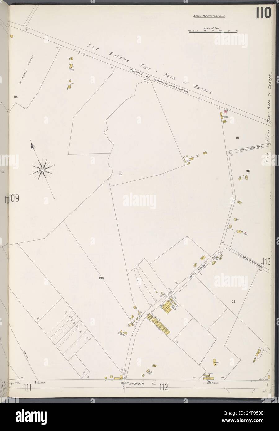 Queens V. 3, Plate No. 110 [Map bounded by Flushing Ave., Trains Meadow ...