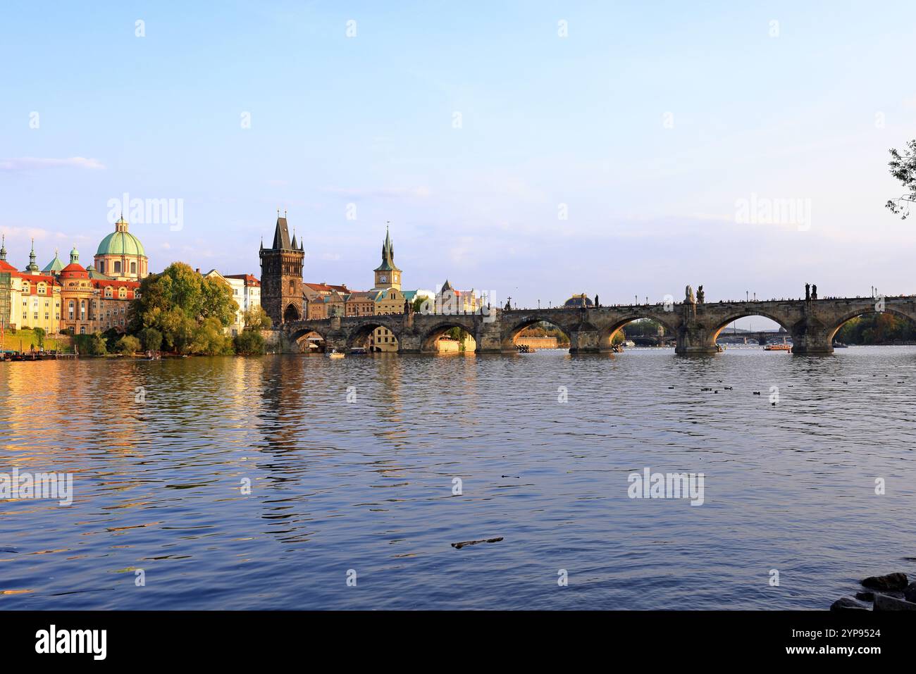 Charles Bridge (Karluv most) Landmark stone bridge in Prague Czech ...
