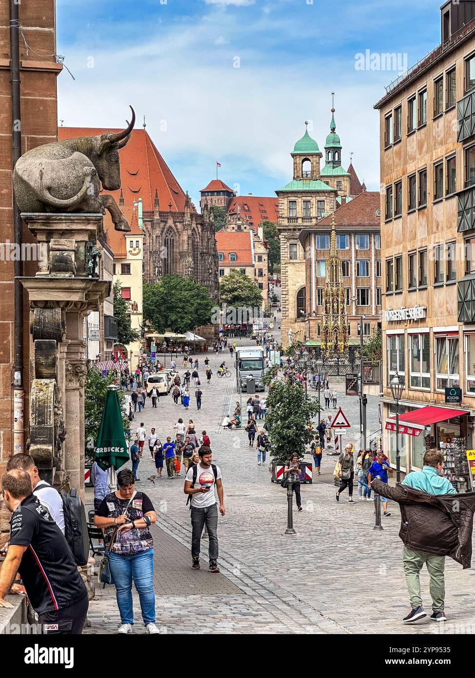 Nuremberg, Germany - July 24, 2023: Famous Central Square (Hauptmarkt ...