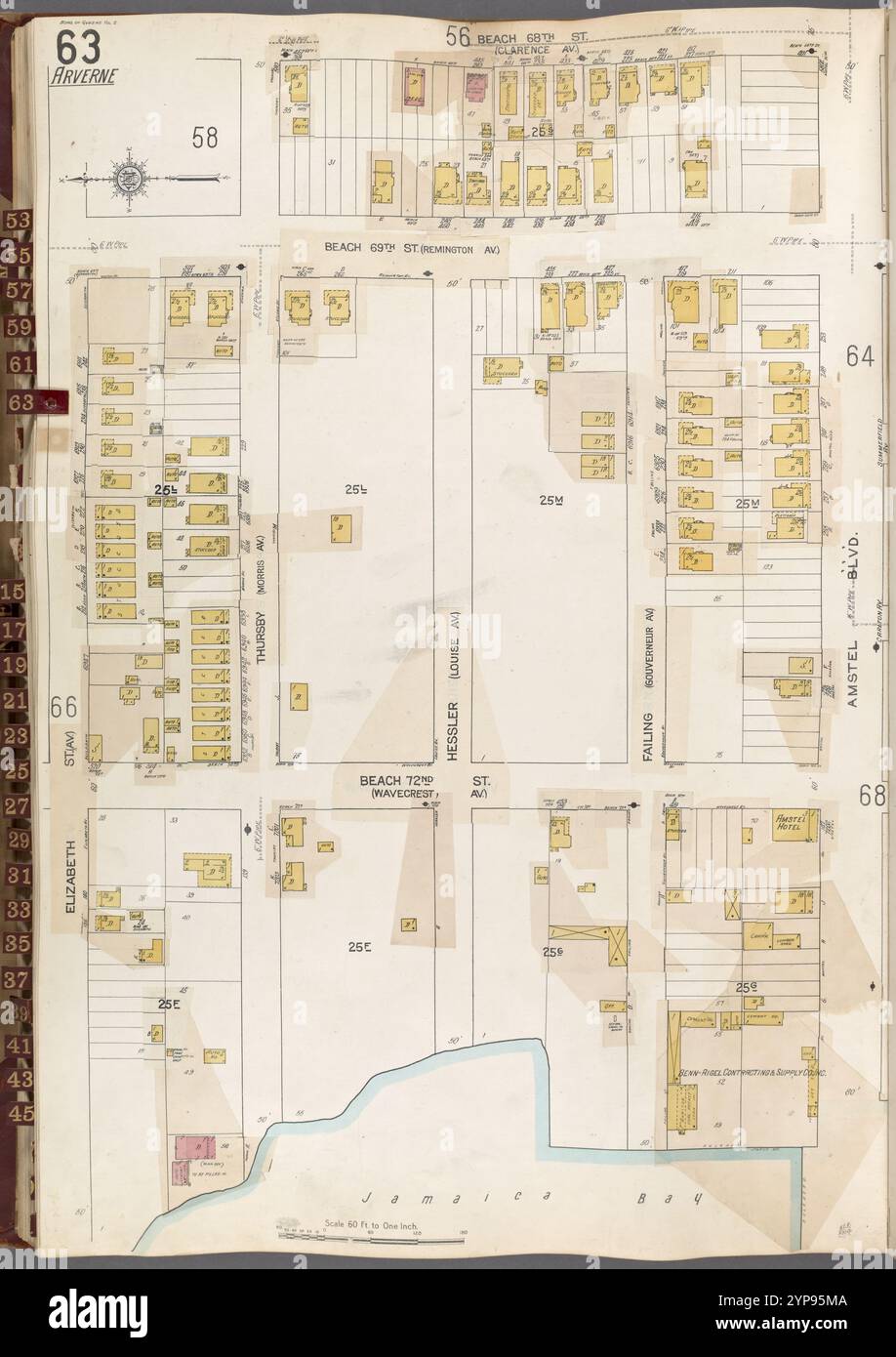 Queens V. 8, Plate No. 63 [Map bounded by Beach 68th St., Amstel Blvd ...