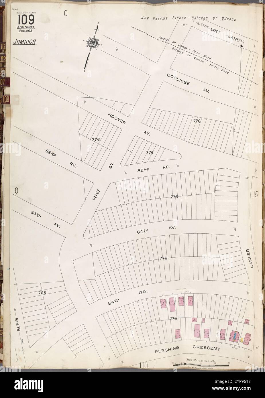 Queens V. 6, Plate No. 109 [Map bounded by Lott Lane, Lander, Pershing ...