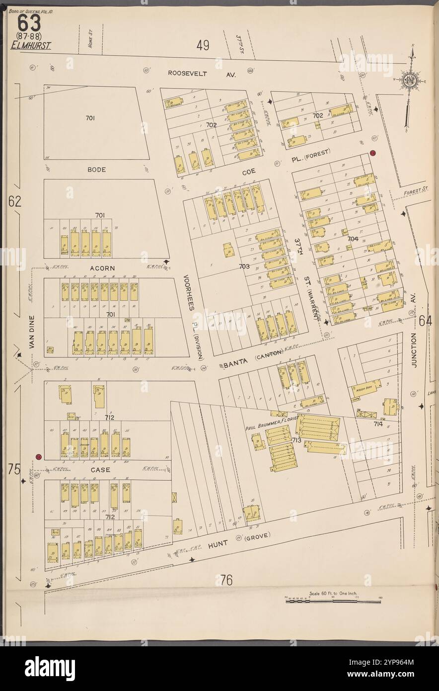 Queens V. 10, Plate No. 63 [Map bounded by Roosevelt Ave., Junction Ave ...