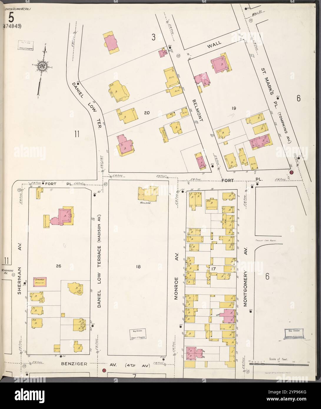 Staten Island, V. 1, Plate No. 5 [Map bounded by Wall, St. Mark's Pl ...