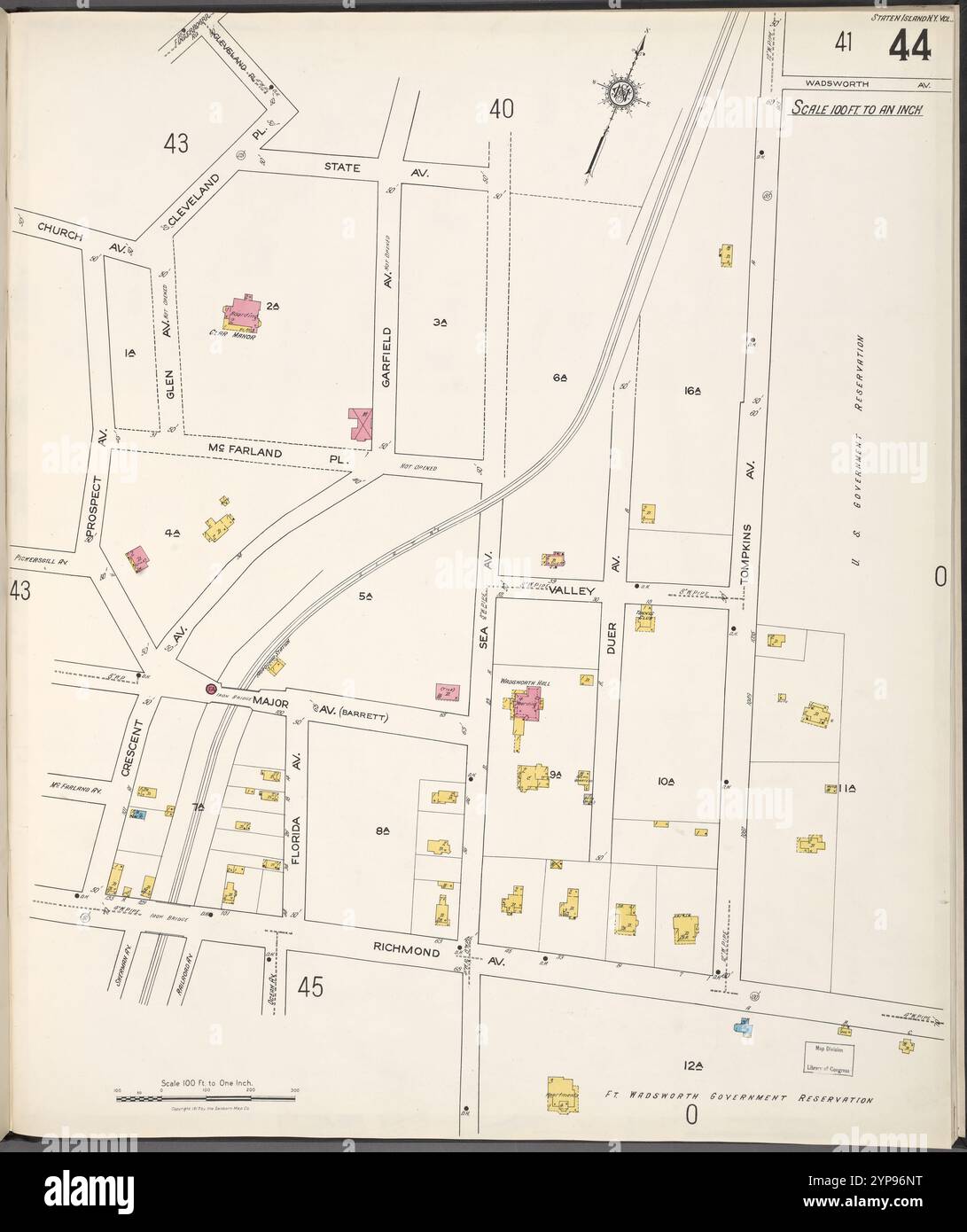 Staten Island, V. 1, Plate No. 44 [Map bounded by State Ave., Tompkins ...