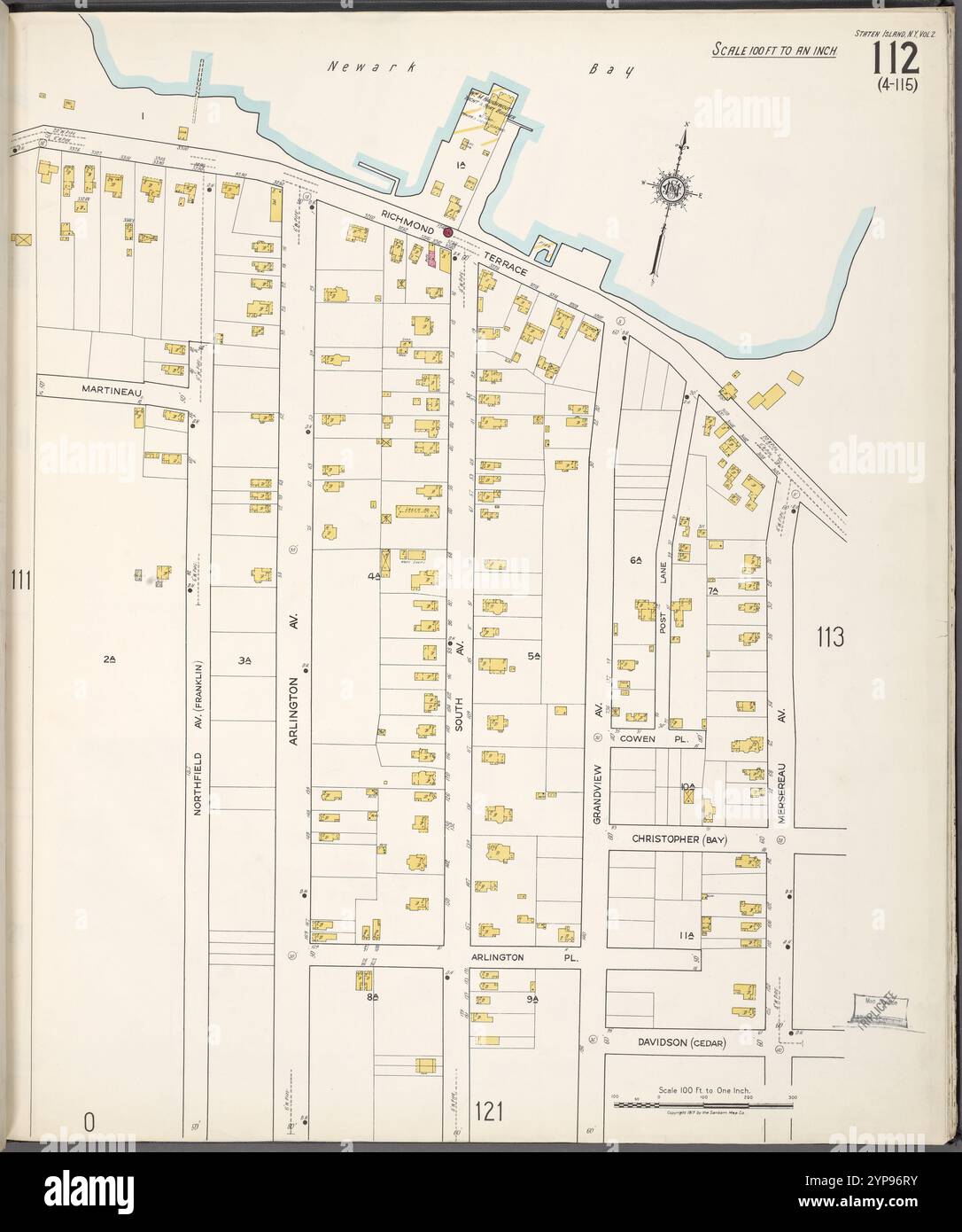 Staten Island, V. 2, Plate No. 112 [Map bounded by Newark Bay, Merserau ...