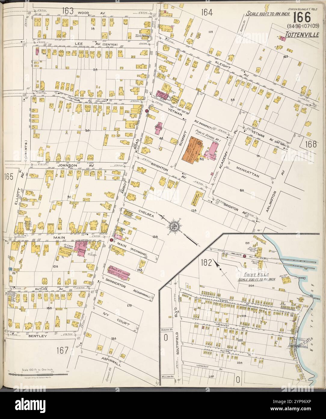 Staten Island, V. 2, Plate No. 166 [Map bounded by Wood Ave., Arlington ...