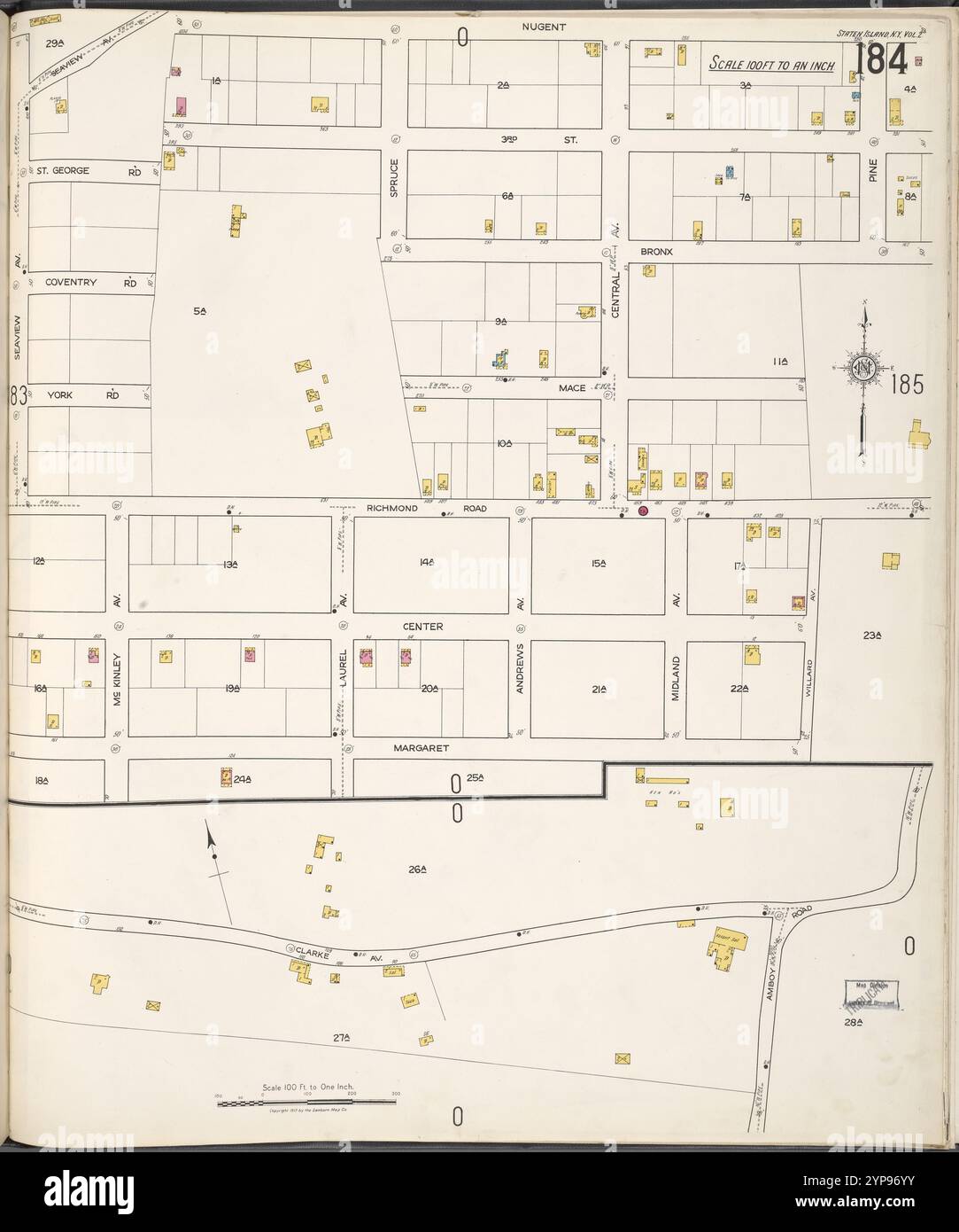 Staten Island, V. 2, Plate No. 184 [Map bounded by Nugent, Pine ...