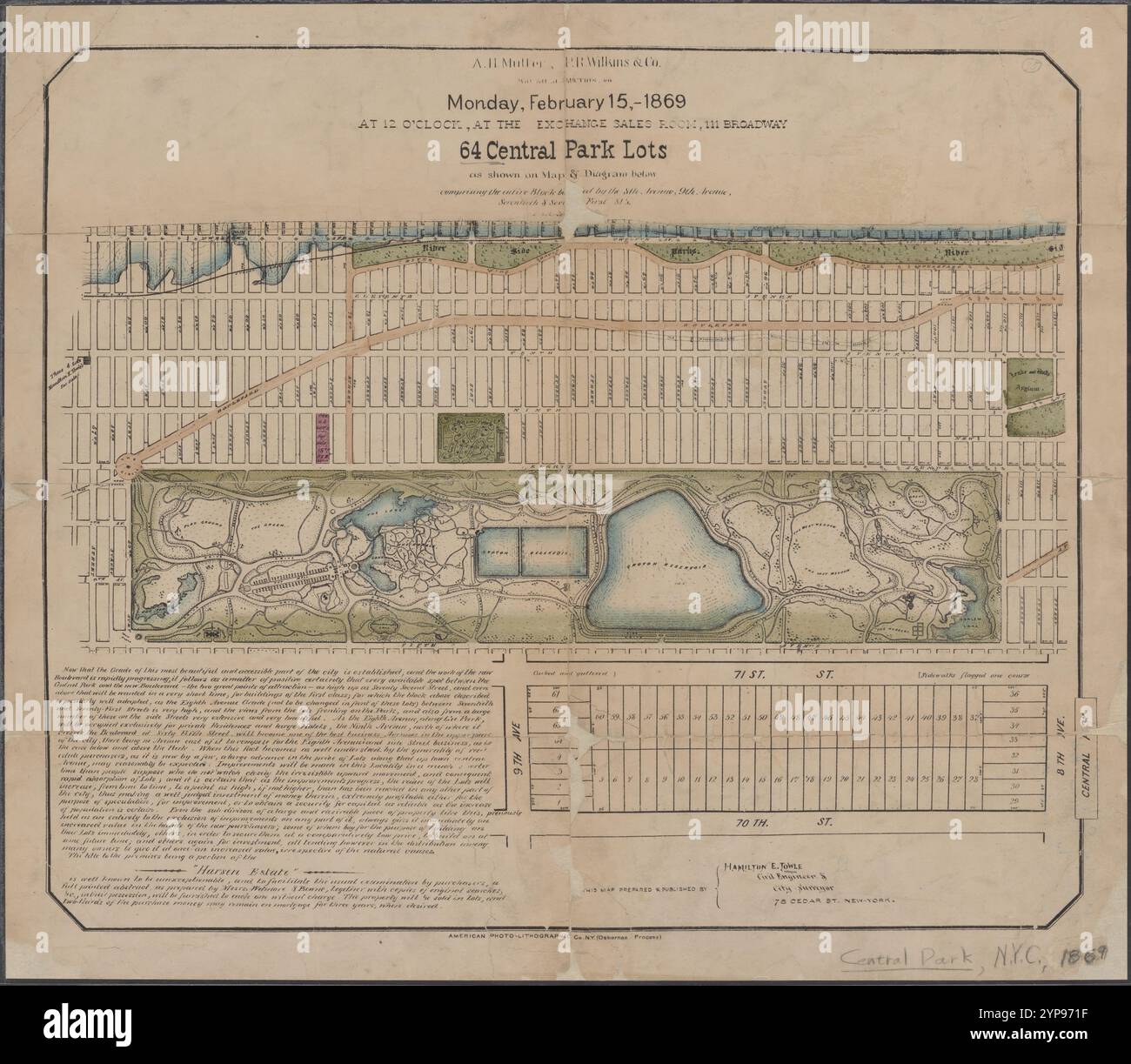 Cartographic, maps new york central park hi-res stock photography and ...