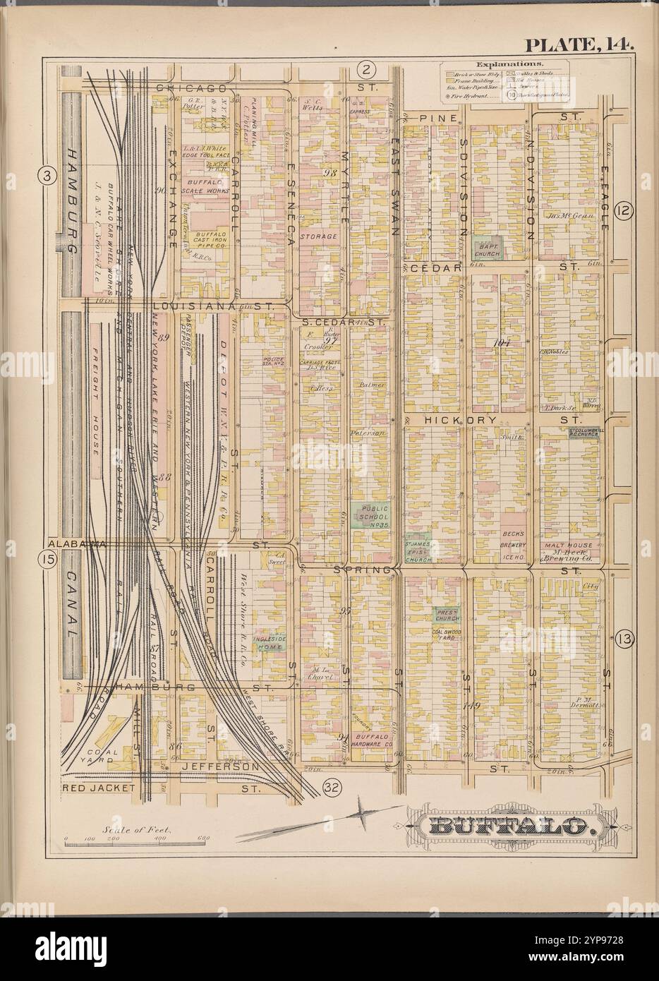 Buffalo, Plate No. 14 [Map bounded by Chicago St., E. Eagle St ...