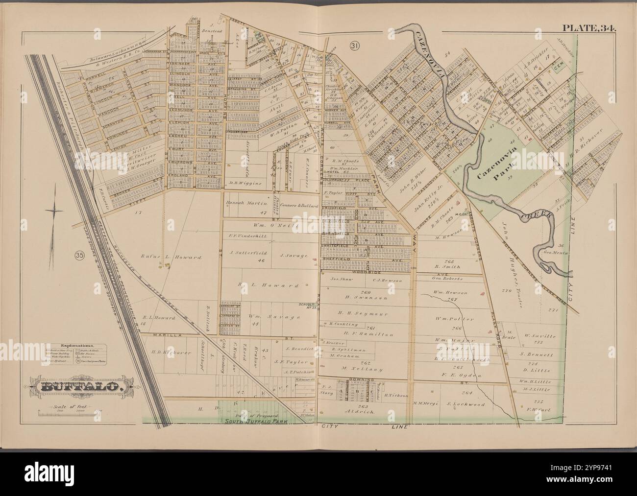 Buffalo, Double Page Plate No. 34 [Map bounded by Abbott Rd., Helen St ...