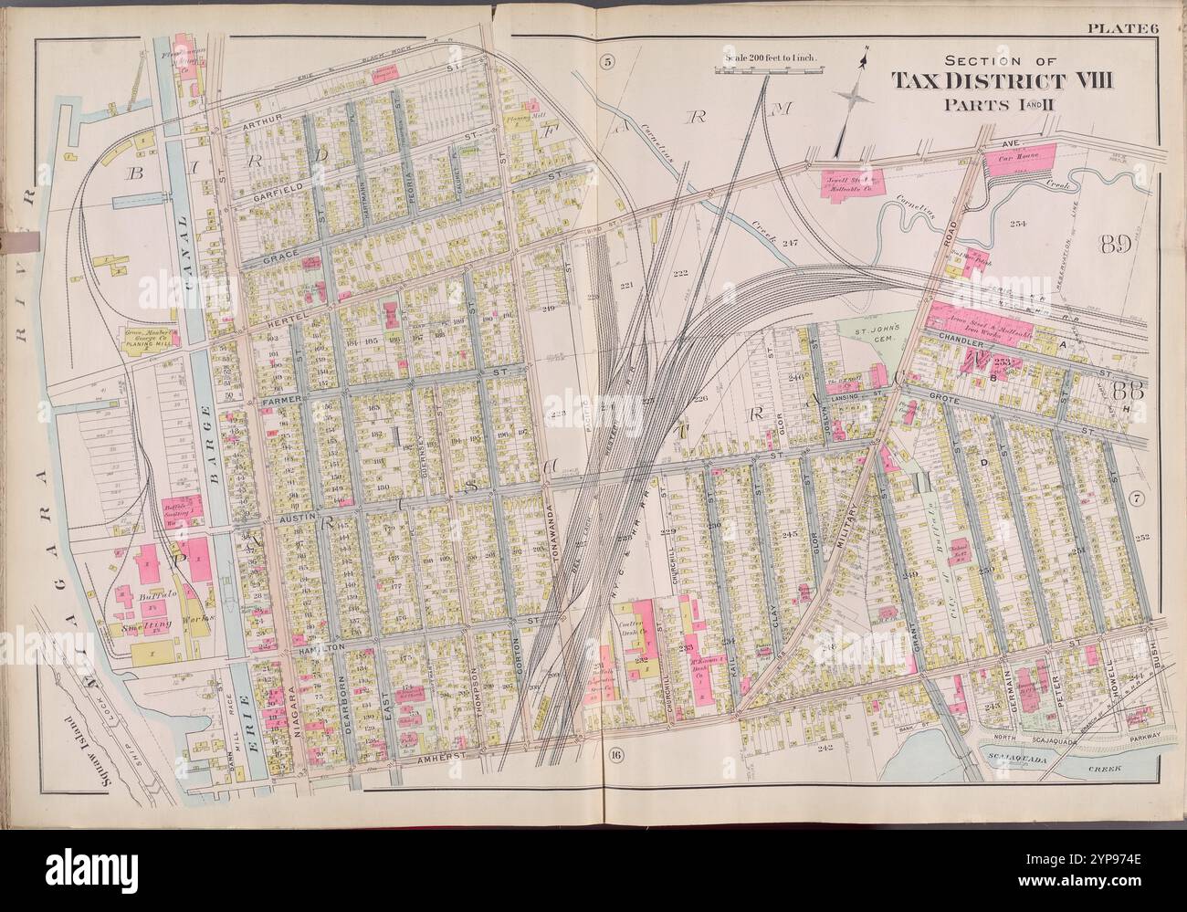 Buffalo, V. 1, Double Page Plate No.6 [Map bounded by Arthur St., Bush ...