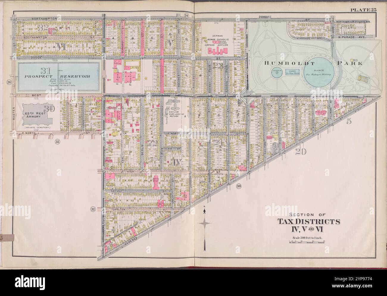 Buffalo, V. 1, Double Page Plate No.25 [Map bounded by N. Hampton St ... Buffalo, V. 1, Double Page Plate No.25 [Map bounded by N. Hampton St ...