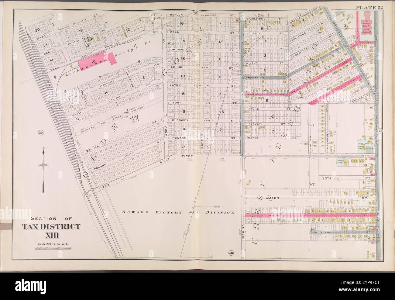 Buffalo, V. 2, Double Page Plate No. 52 [Map bounded by Beacon St., S ... Buffalo, V. 2, Double Page Plate No. 52 [Map bounded by Beacon St., S ...