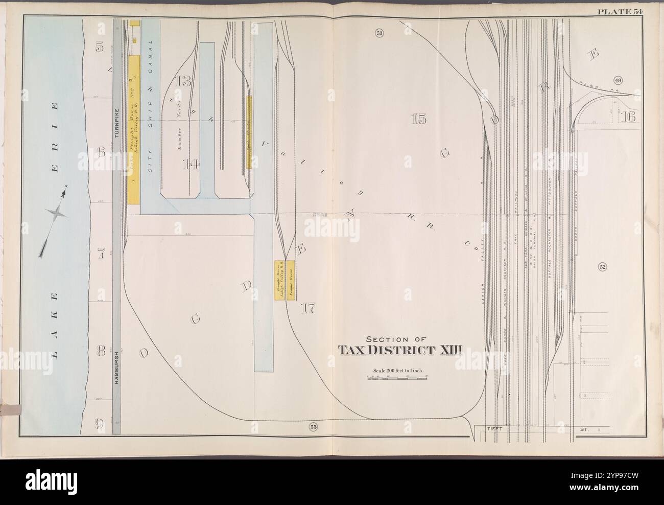 Buffalo, V. 2, Double Page Plate No. 54 [Map bounded by S. Buffalo Rail ...