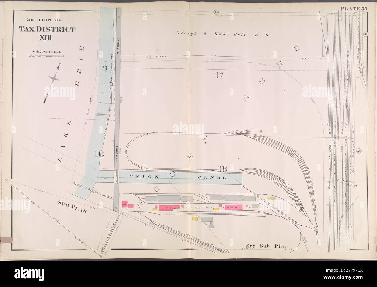 Buffalo, V. 2, Double Page Plate No. 55 [Map bounded by Tifft St., S ...