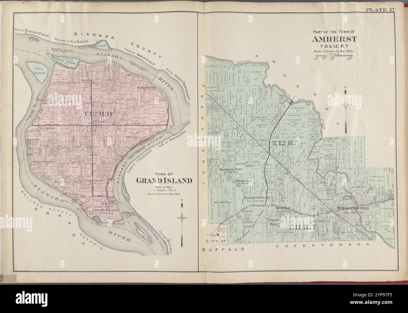 Buffalo, V. 3, Double Page Plate No. 27 [Map of Town of Grand Island ...
