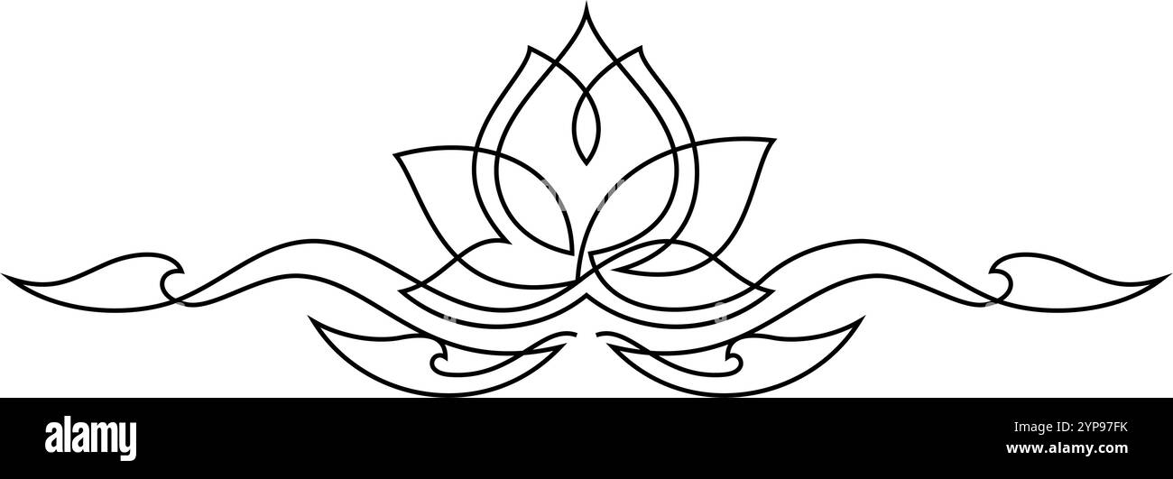 lotus flower pattern line art divider continuous line drawing ...