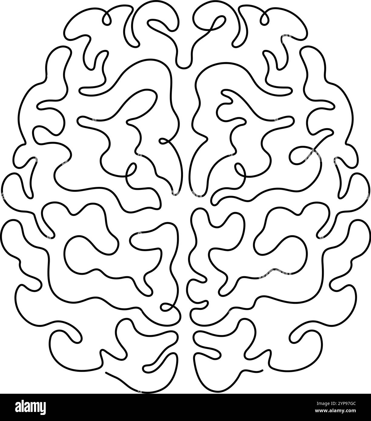 brain human organ neurology one line drawing continuous minimalist art ...